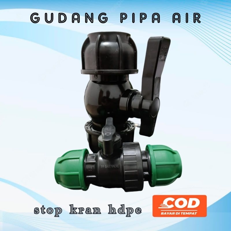 Jual stop keran pipa hdpe atau ball valve hdpe ukuran 1 1/2 inch atau ...