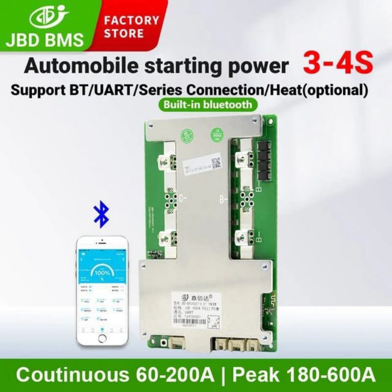 Jual JBD BMS lifepo4 4s 12v 100A 12V smart bms with BT UART and ...