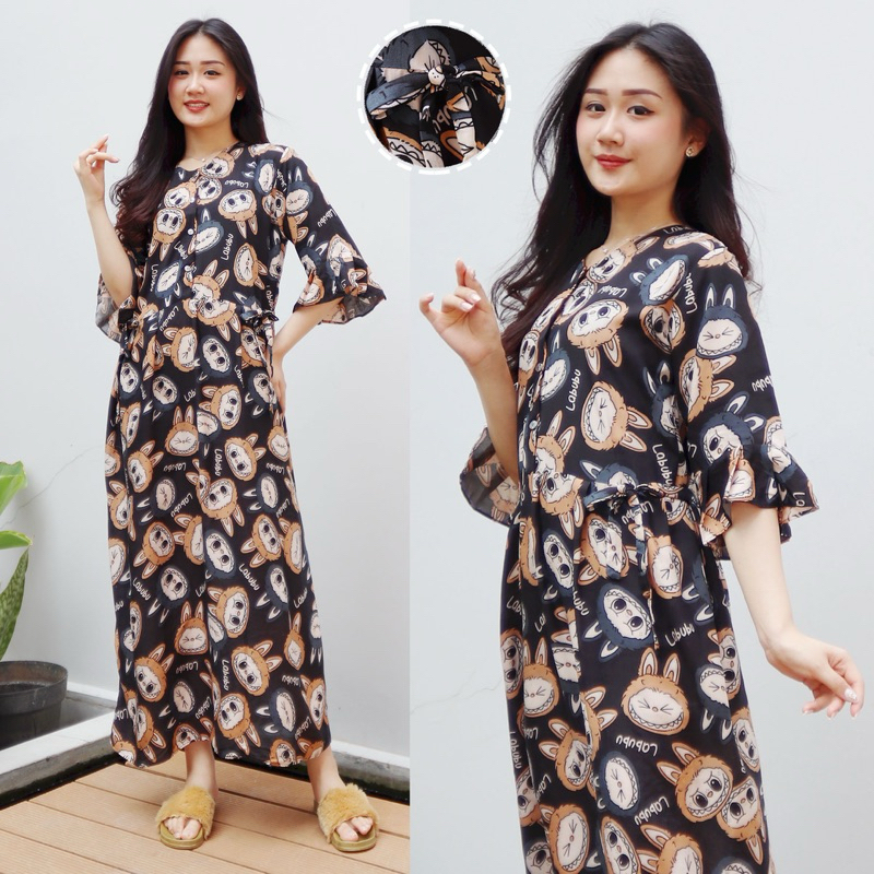 Jual Gamis long dress wanita cibi labubu panjang rayon premium model ...