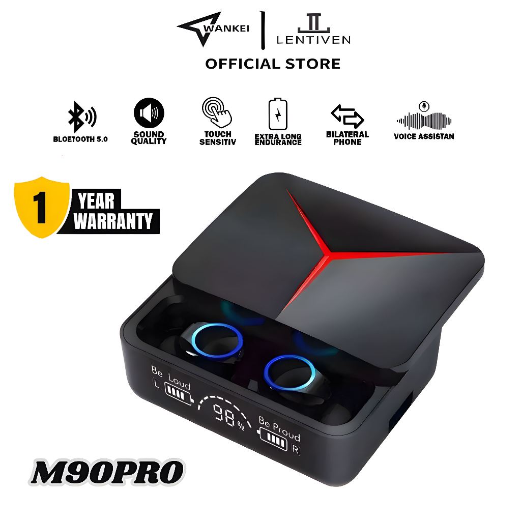 Jual WANKEI LENTIVEN Earphone TWS Bluetooth Headset Wireless With Mic ...