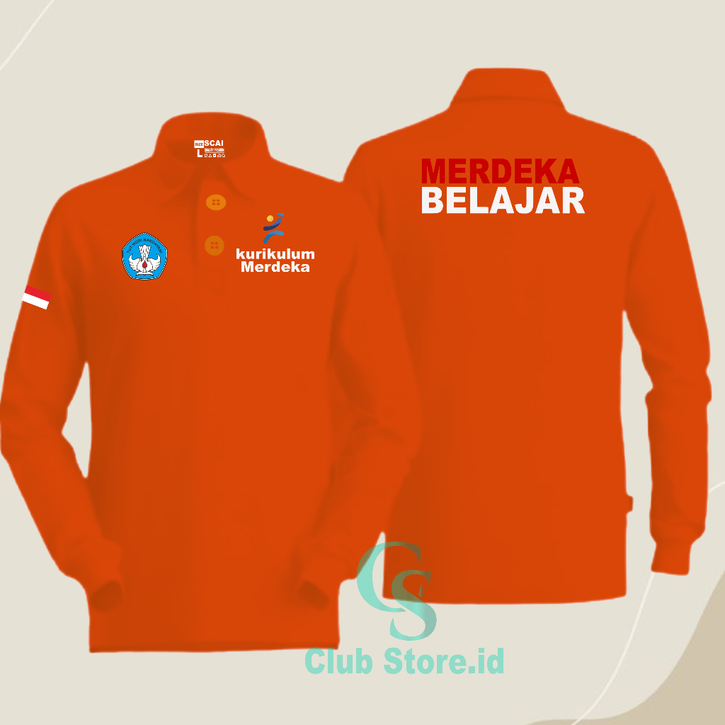 Jual Baju Kaos Poloshirt Lengan Panjang MERDEKA BELAJAR - KURIKULUM ...