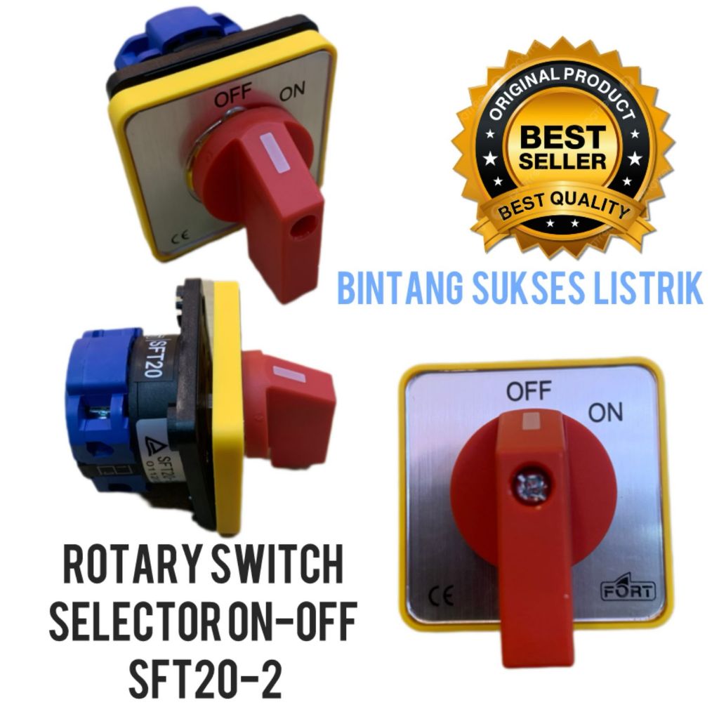 Jual ORIGINAL Selector Switch 2 Position ON-OFF 1P SFT20-2-1 Selektor ...