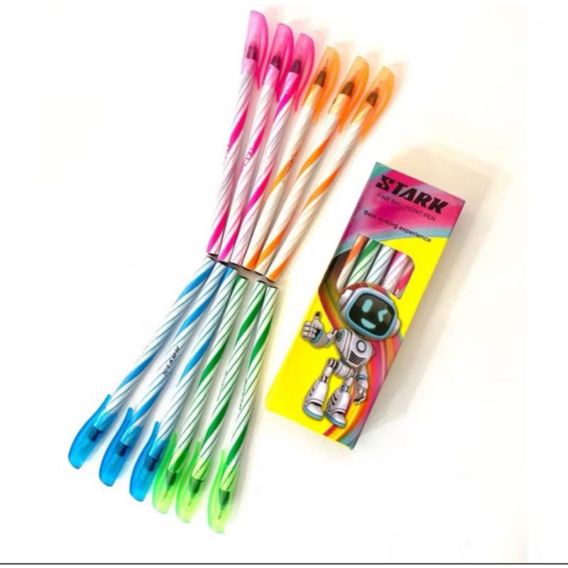 Jual pulpen hitam Stark lebih licin lancar rainbow bolpoin pen pena ...