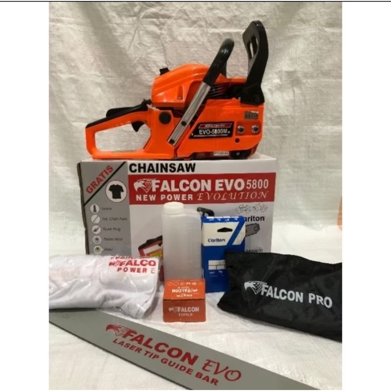 Jual Mesin Chainsaw 22" LASER FC5800 EVO FALCON / Mesin Gergaji Kayu 2T ...