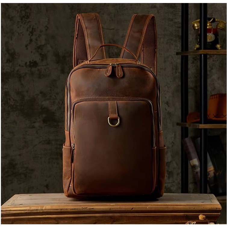 Jual Tas Kulit Ransel Vintage Pria Kapasitas Besar- Tas Kulit Sapi Asli ...