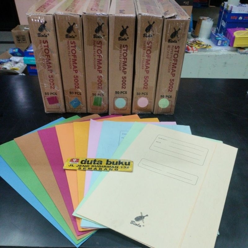 Jual Stopmap Kertas Biola Stopmap Dokumen Map Kertas Warna Warni Folio ...