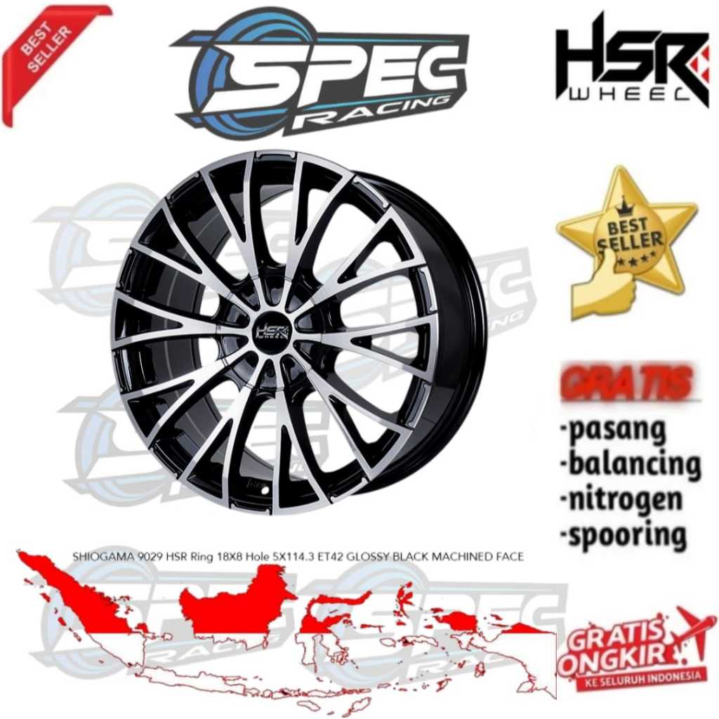 Jual Velg Mobil Racing HSR SHIOGAMA Ring 18 Pelek R18 Innova Xpander Rush Terios Civic Juke ...
