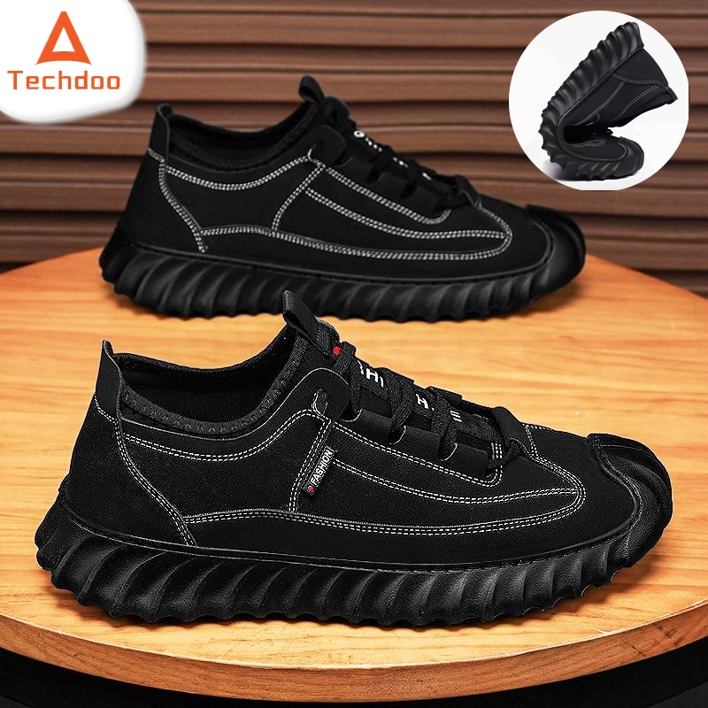 Jual Techdoo Sepatu Slip On Pria OlahragaTali Casual Sneakers Sekolah Shoes Men Running Sport ...