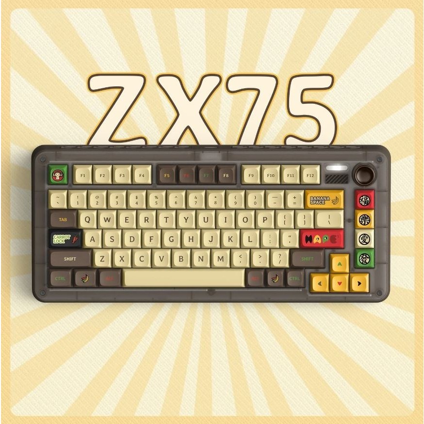 Jual IQUNIX ZX75 Happy Ape Wireless Mechanical Keyboard - Cherry Brown ...
