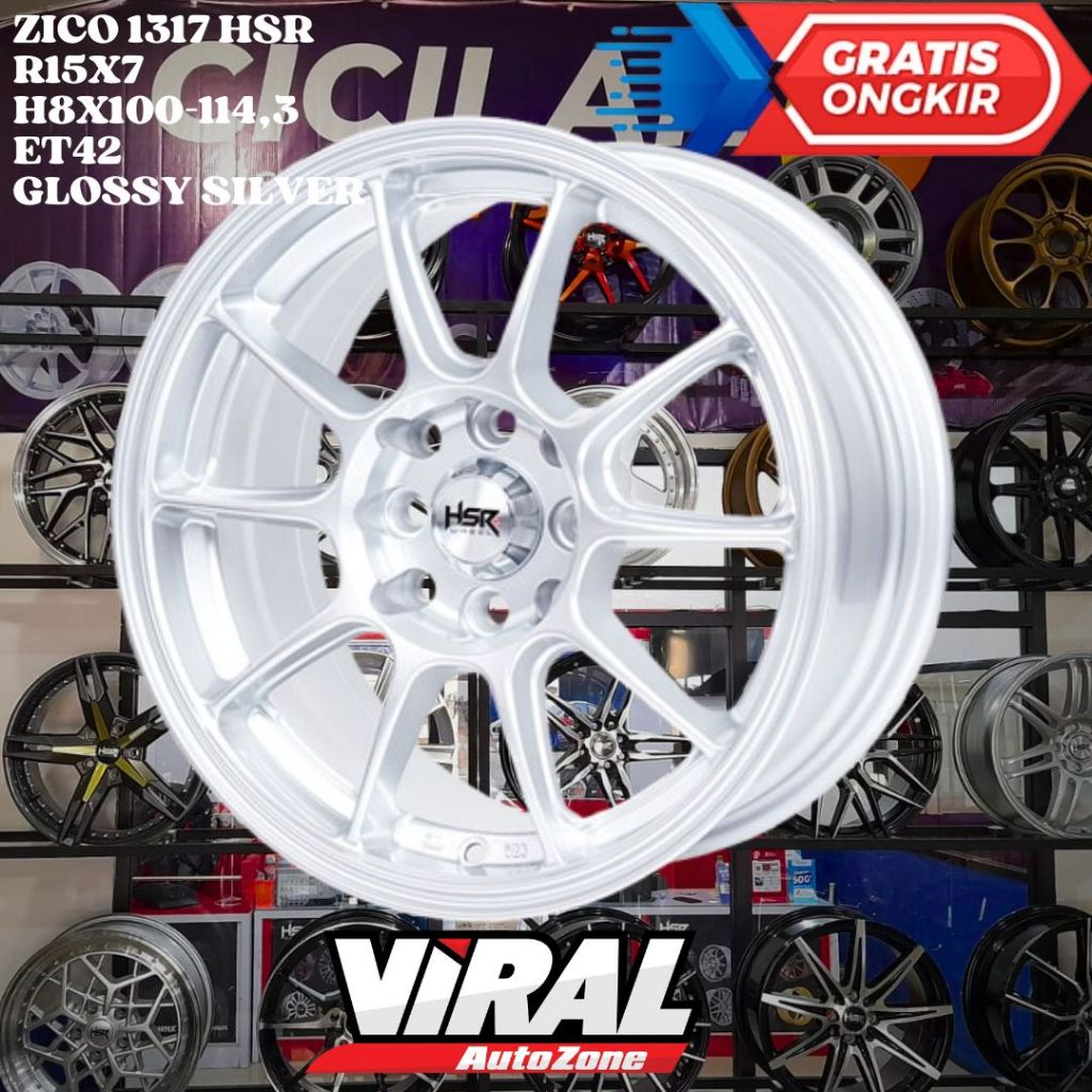 Jual Velg Mobil Ring 15 HSR ZICO R15 LEBAR 7 INCH LOBANG BAUT 4 ET42 SILVER | Shopee Indonesia