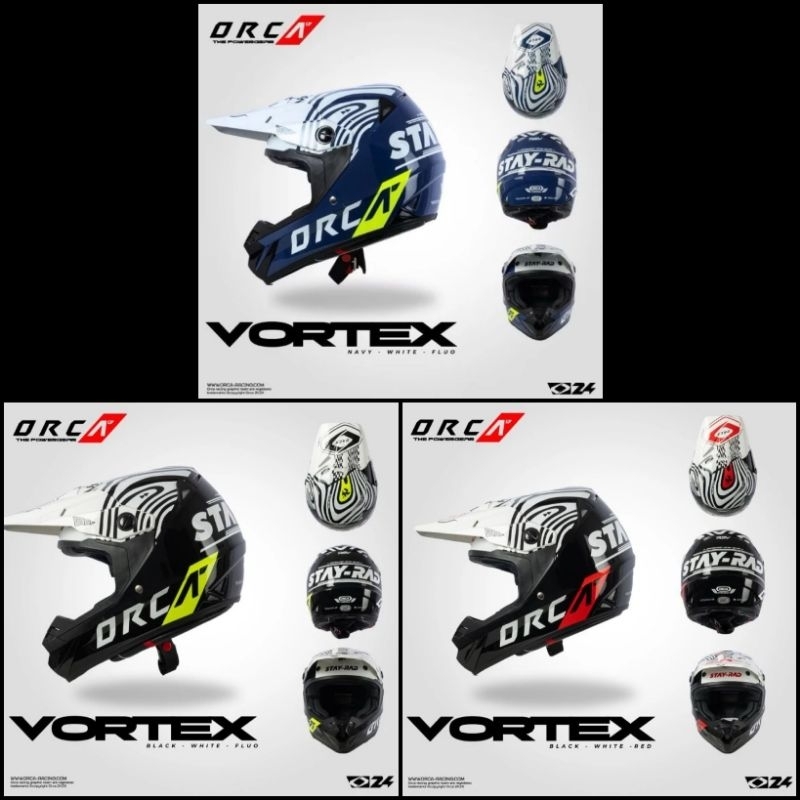 Jual HELM MOTOCROSS ORCA POWERGEAR VORTEX SERIES ORIGINAL HELMET FULL ...