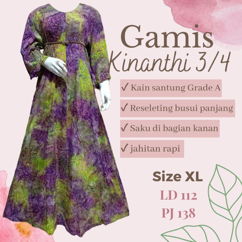 Jual Kinanthi / Gamis Kinanti 3/4 / Kinanthi Batik Nusantara | Shopee ...