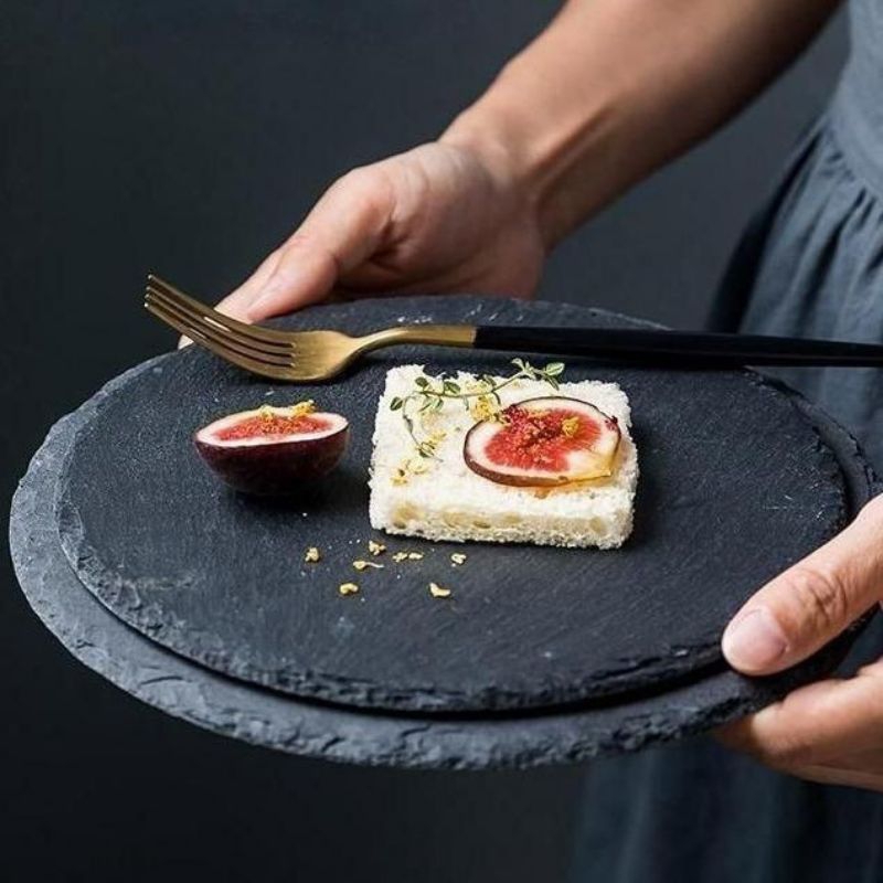 Jual piring/piring steak/piring saji/piring aesthetic/piring batu/stone ...