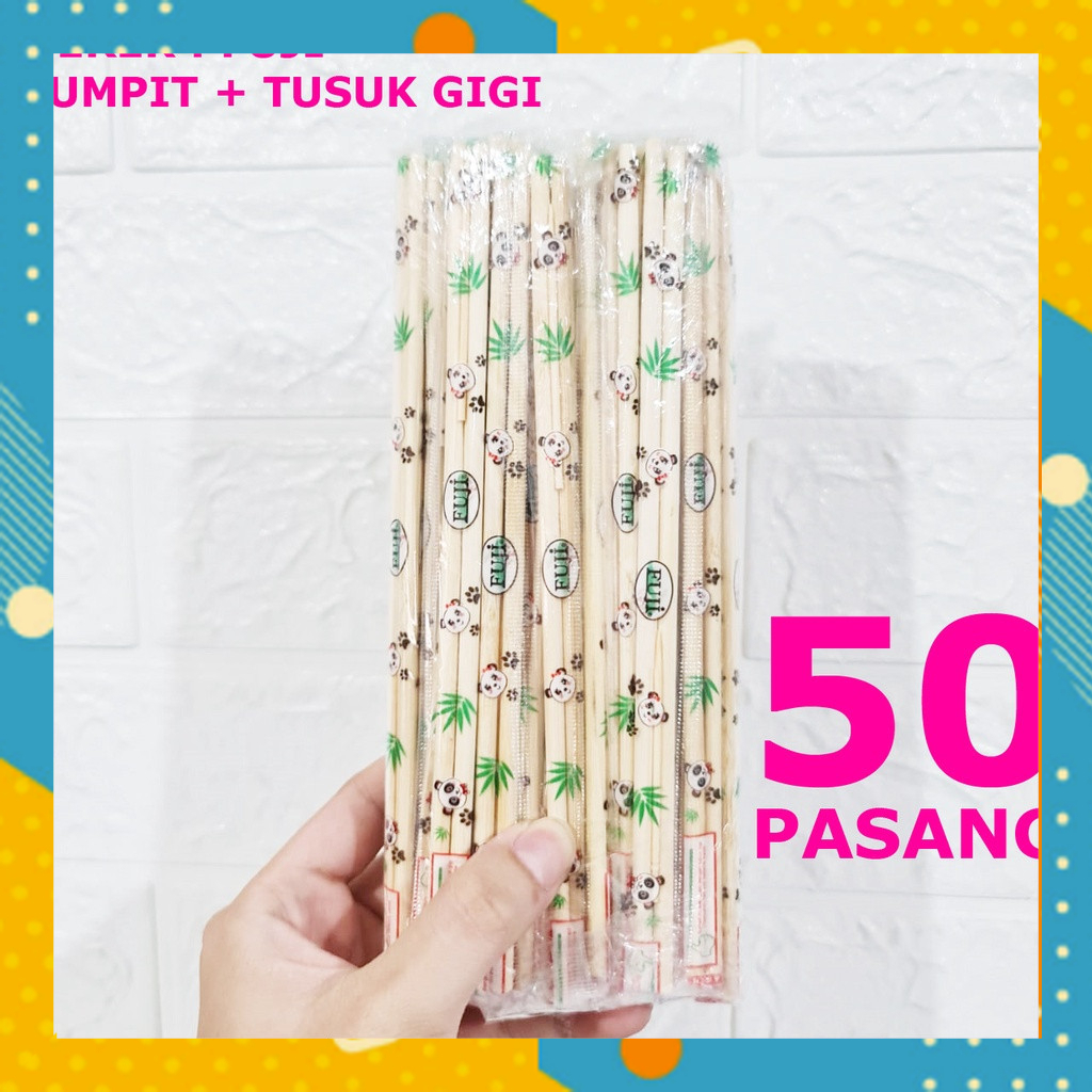 Jual Sumpit Bambu Bulat dan Tusuk Gigi ION Per Pack 50 Pasang Kayu ...