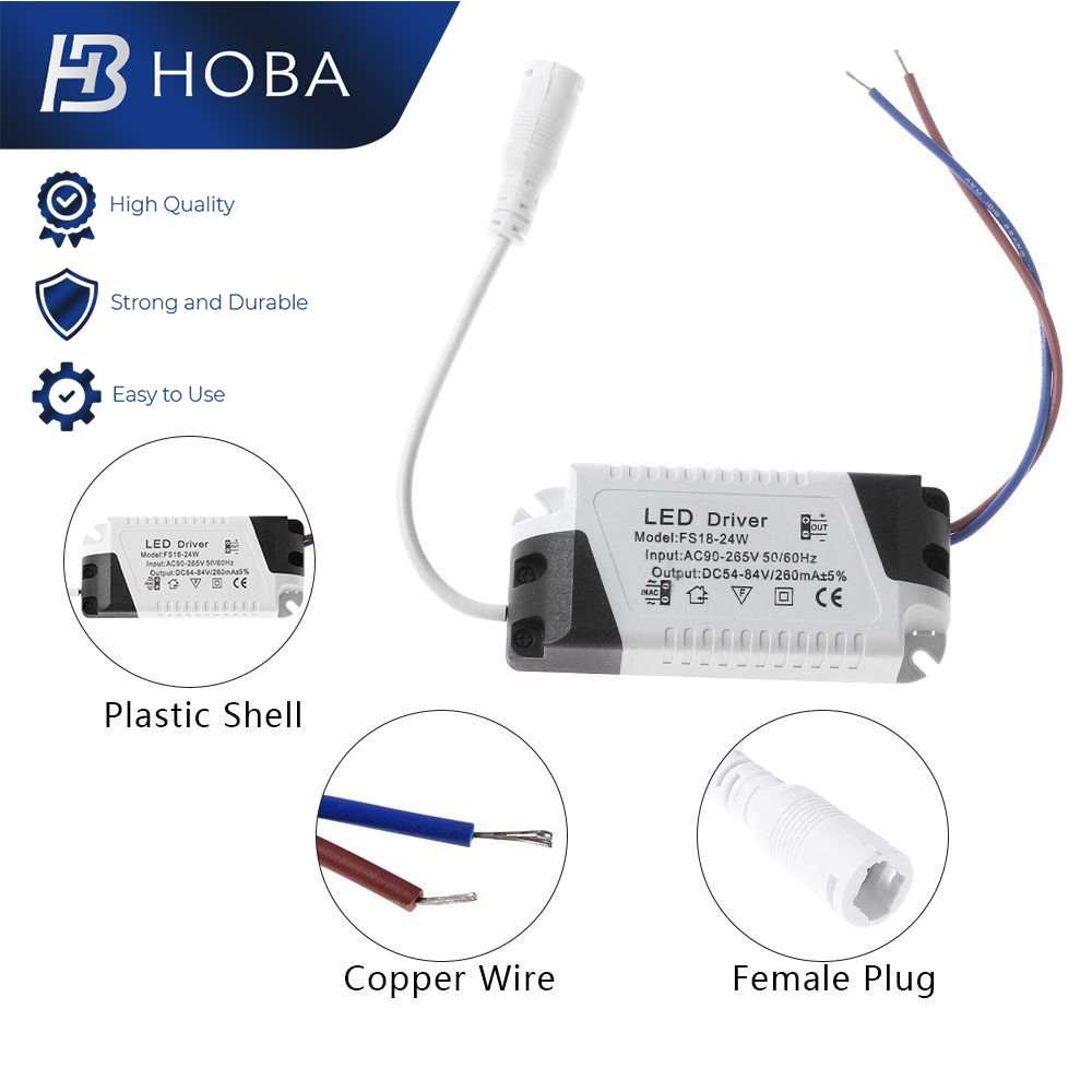 Jual Driver Panel LED 18-24W Catu Daya LED DC Arus Konstan 300mA Untuk ...