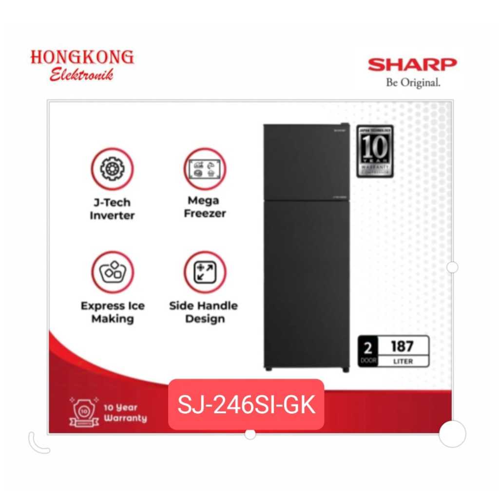 Jual KULKAS 2 PINTU SHARP 205 LITER INVERTER SJ-246SI-GK | Shopee Indonesia