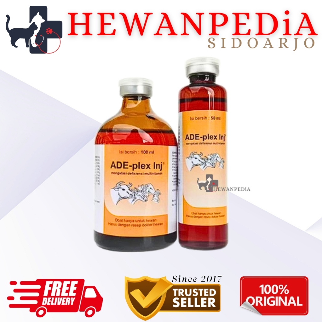 Jual ADE PLEX INJEKSI 100ml 50ml MEDION - Multivitamin Hewan Vitamin ADE dan B Complex Lengkap ...