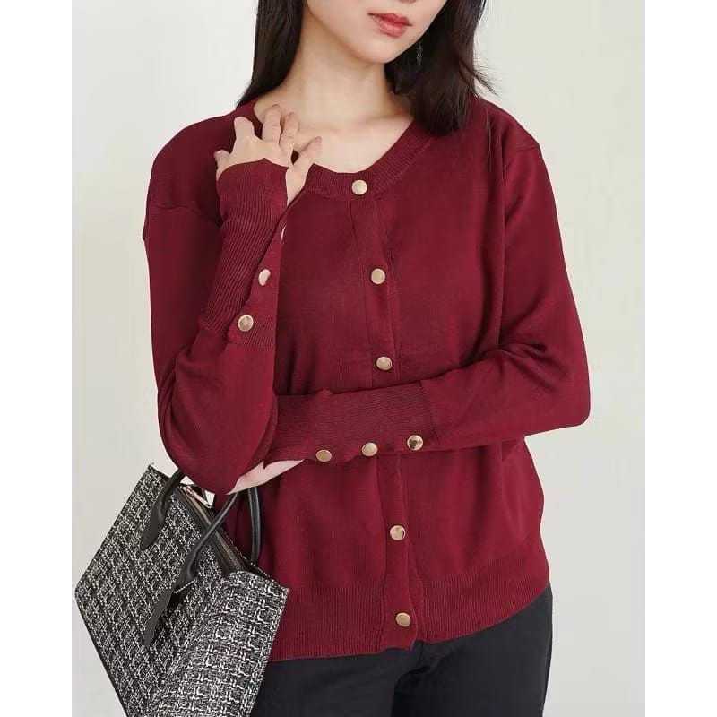 Jual TARLA Cardigan Basic Kancing Gold Tebal Premium / Starla Cardigan Basic Kancing | Shopee ...