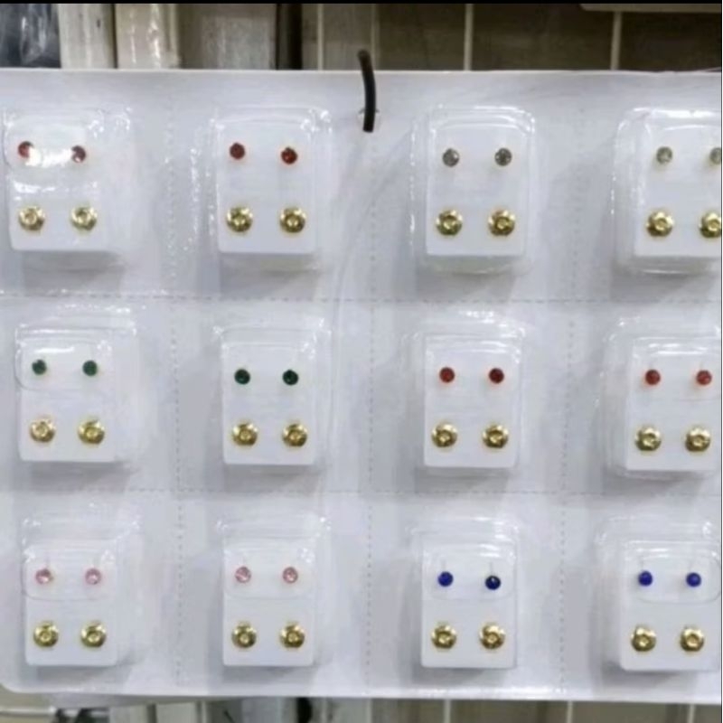 Jual Anting Tindik Rodium Lusinan isi 12 PCS | Shopee Indonesia