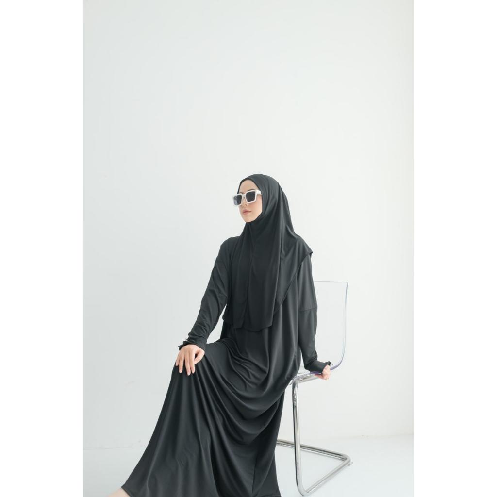 Jual AMIRA SET ABAYA HIJAB - JERSEY batwing polos lengan VARIASI KANCING PREMIUM daily - gamis ...