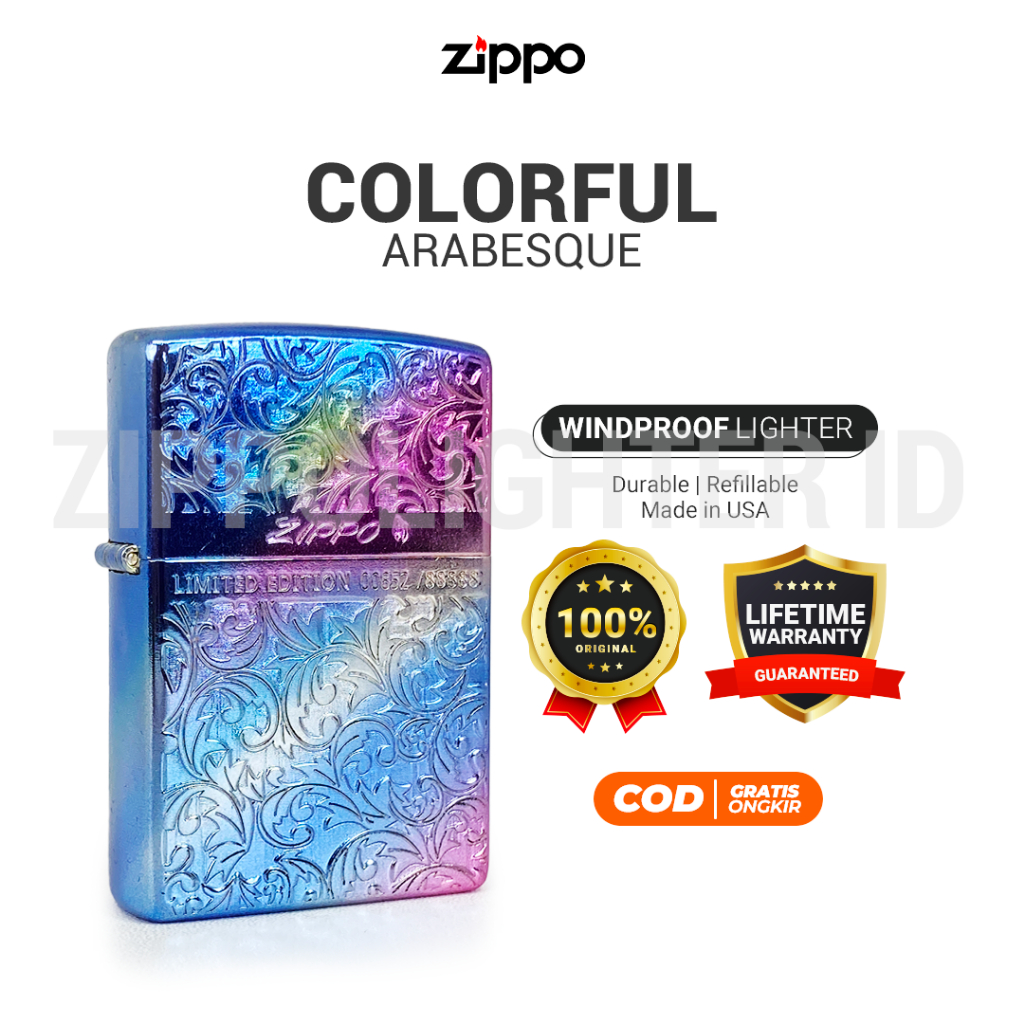 Jual Korek Api Zippo Colorful Arabesque | Shopee Indonesia