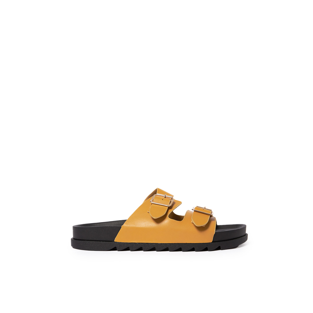 Jual COLORBOX Double Buckle Sandals Mustard | Shopee Indonesia