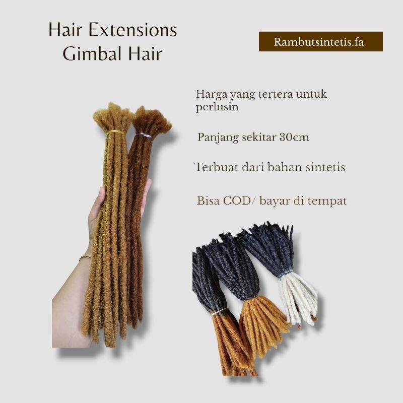 Jual rambut sambung gimbal polos/rambut extension/rambut palsu gimbal 2 ...