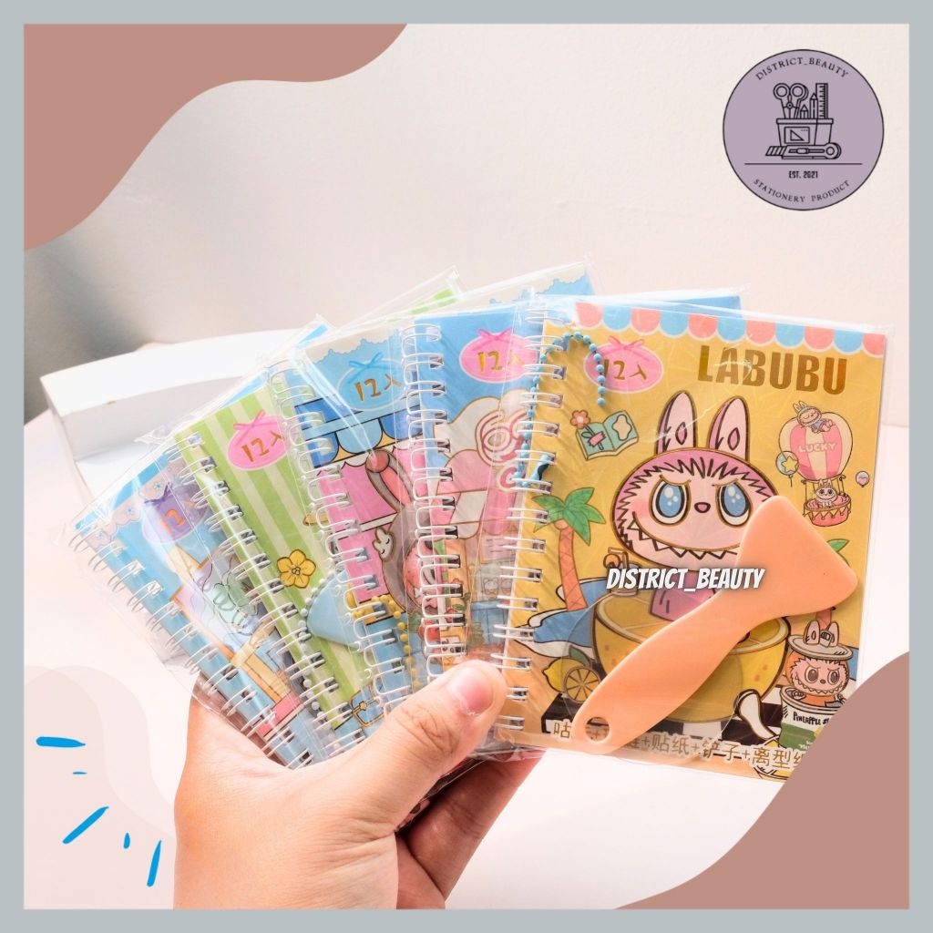 Jual BUKU STIKER SPIRAL LABUBU NOTE BOOK BUKU RING STIKER LABUBU FREE ...
