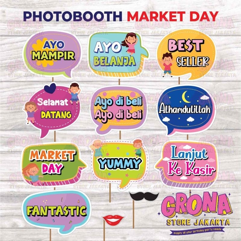 Jual ACC Photobooth Market Day / Aksesoris Foto Market Day / Photo Props Market day | Shopee ...