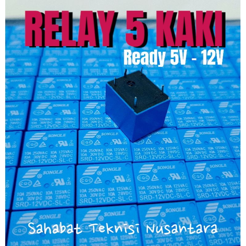 Jual Relay 12V/10A 5 pin Riley 12v relay 5V/10A 5pin songle | Shopee Indonesia