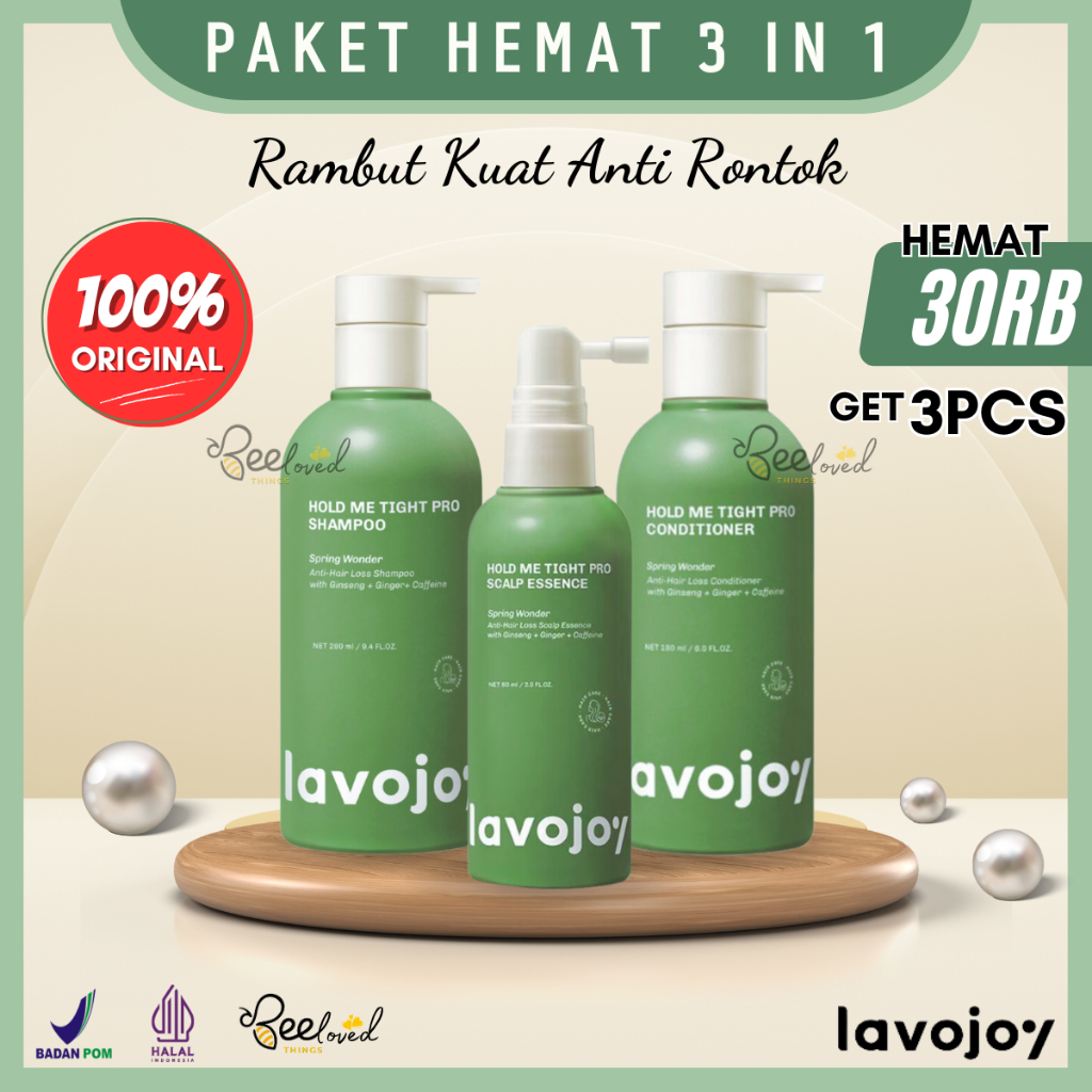 Jual PAKET LAVOJOY 3 in 1 Shampoo + Conditioner + Scalp Essence ...