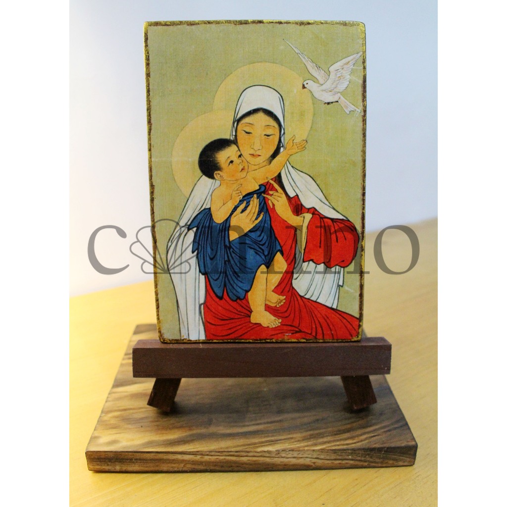 Jual Ikon Maria Bayi Yesus Tradisi Asia Mary Baby Jesus Kayu Asli ...