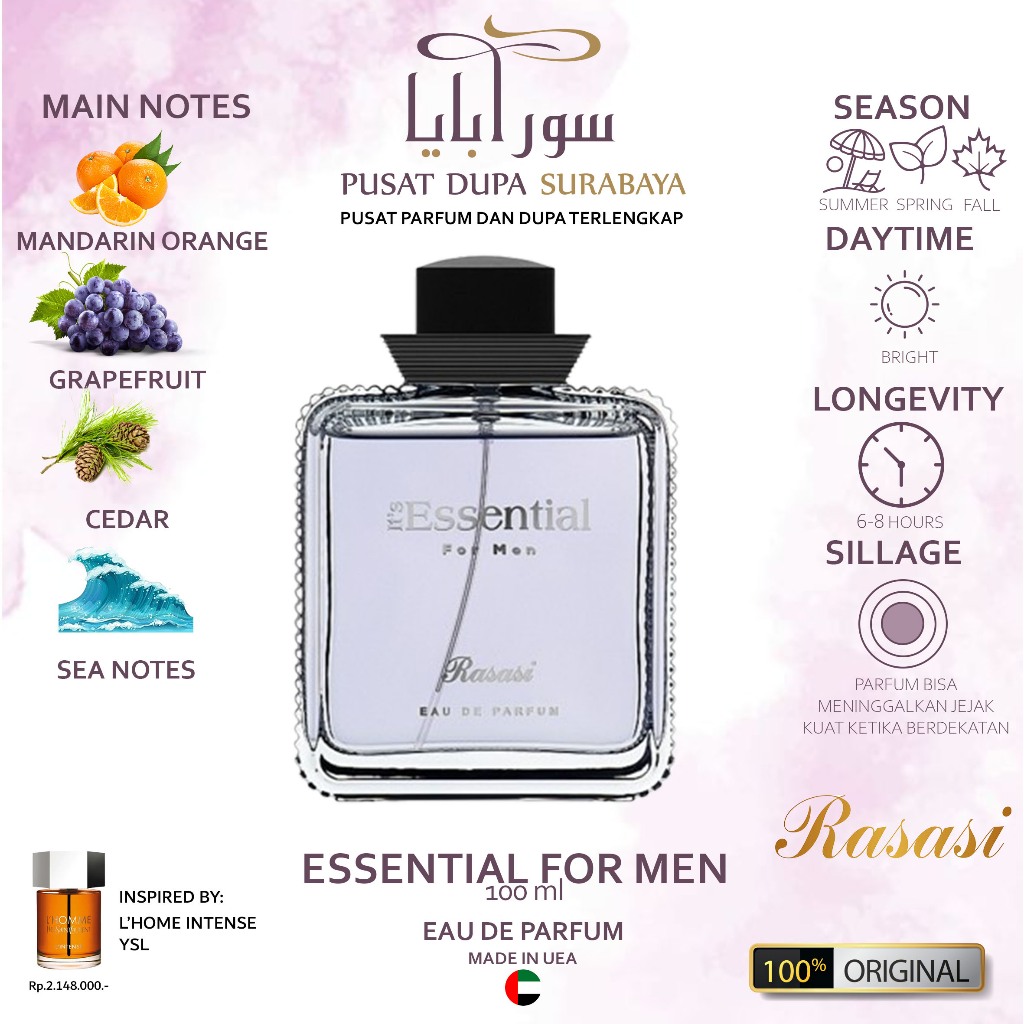 Jual Parfum Asli Arab Original Premium RASASI Essential for men ...