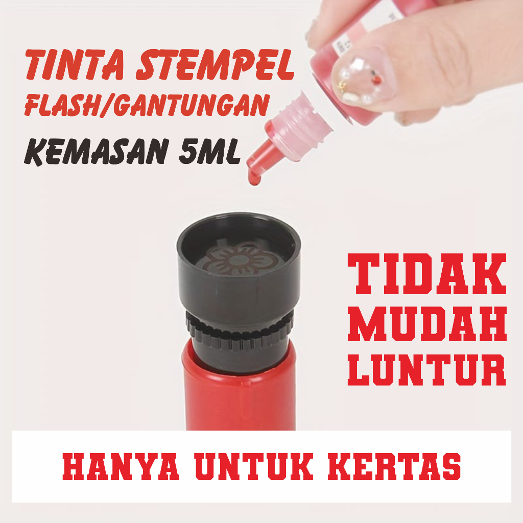 Jual TINTA STEMPEL OTOMATIS 5ML/STEMPEL FLASH/STEMPEL GANTUNGAN ...