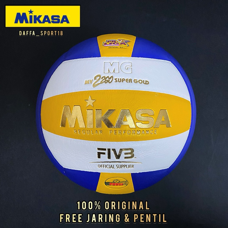Jual BOLA VOLI MIKASA MV 2200 SUPER GOLD ORIGINAL JAPAN FREE PENTIL DAN JARING | Shopee Indonesia