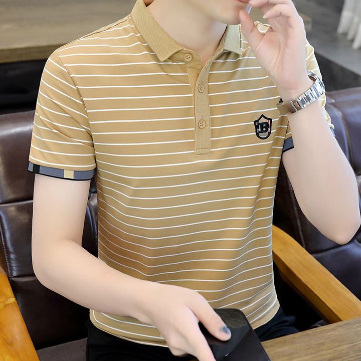 Jual Mens Summer Fashion Brand ins Versatile Mens Polo polo shirt | Shopee Indonesia