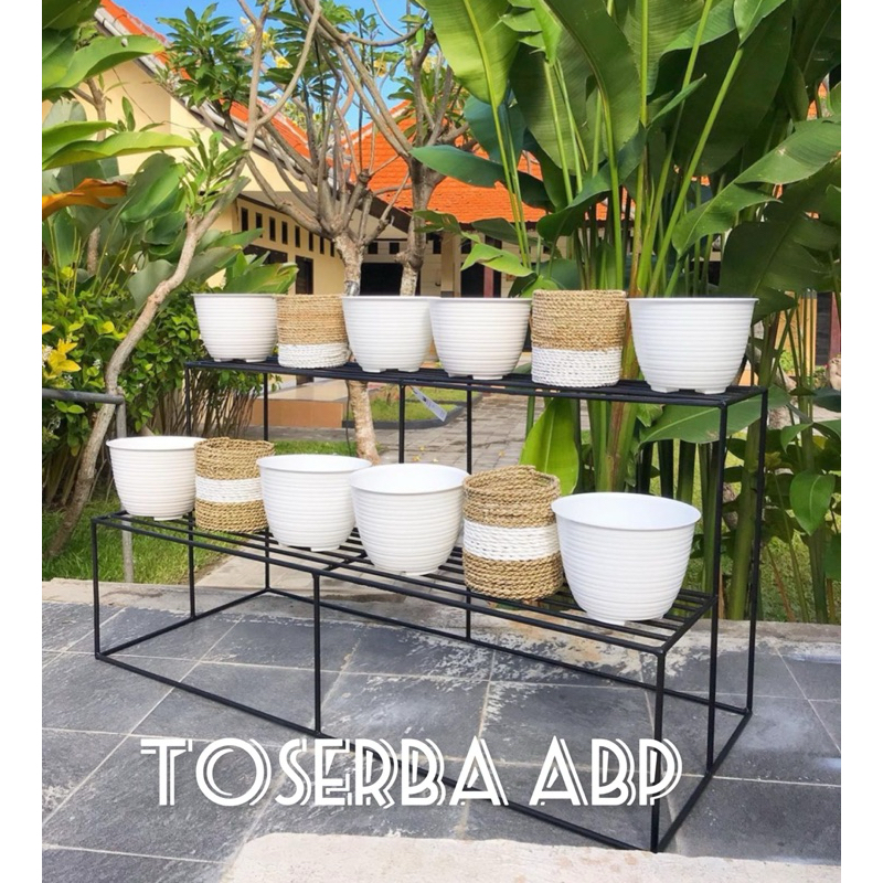 Jual Rak bunga besi susun 2 / rak bunga / rak sepatu / rak susun / rak ...