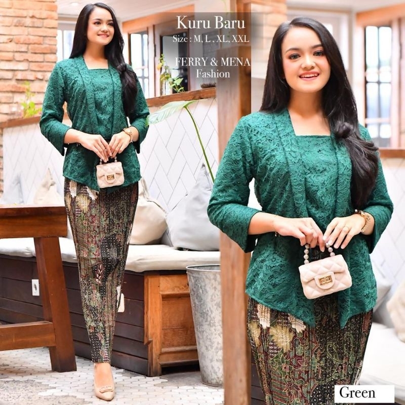 Jual REALPICT~Setalan Kebaya Kutubaru Floy Rok Prempuan Lilit / Kebaya Prempuan Brokat Muslim ...