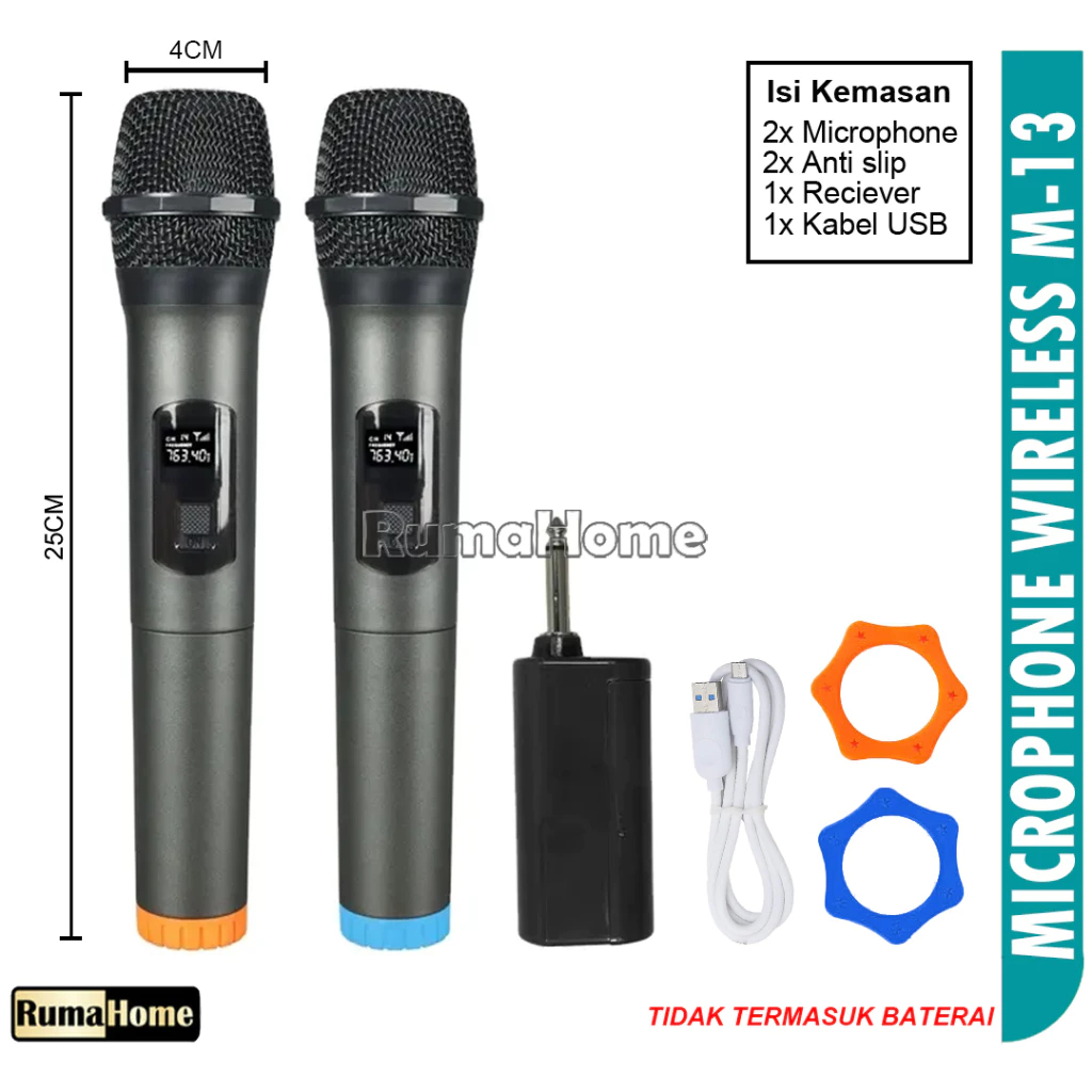 Jual Mic Microphone Karaoke Profesional Wireless MIC 2 Double Free ...