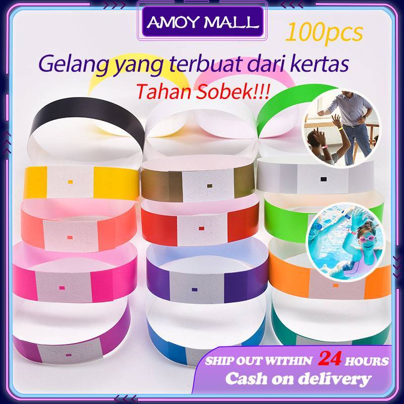 Jual Tanda Pengenal Gelang Tiket 100pcs Gelang Event Anti Air Tiket ...