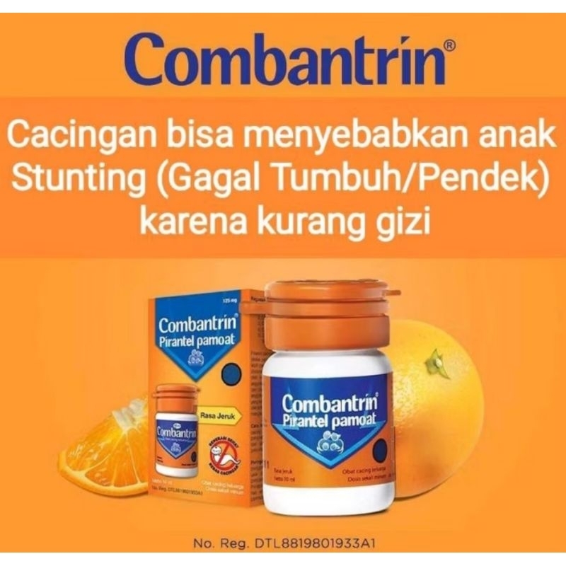 Jual Combantrin Sirup Jeruk 10 ml Obat Cacing cegah stunting | Shopee ...