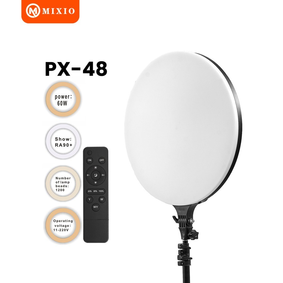 Jual MIXIO PX48 Full Face Ring Light 45cm + Light Stand Tripod 2M Lampu ...