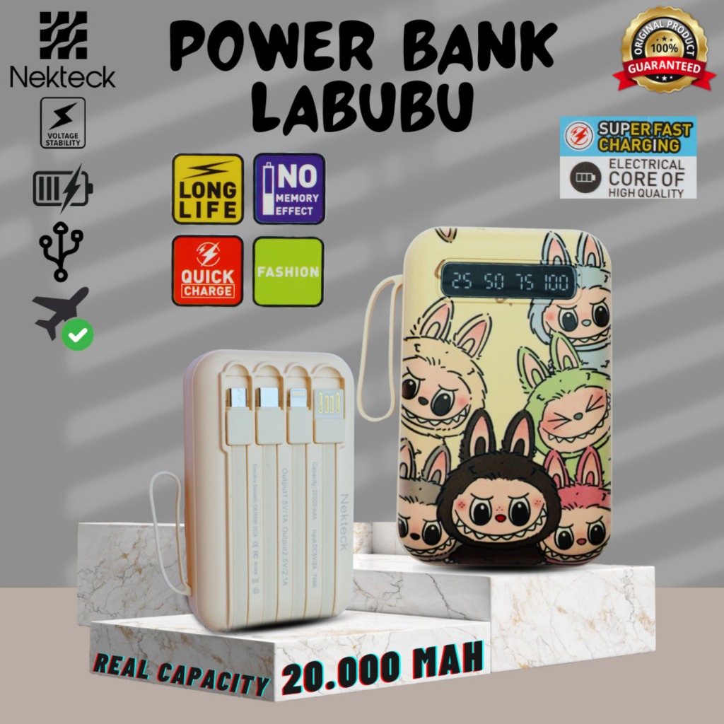 Jual PowerBank NEKTECK LABUBU & FRIENDS 20000mAh Mini Fast Charging ...