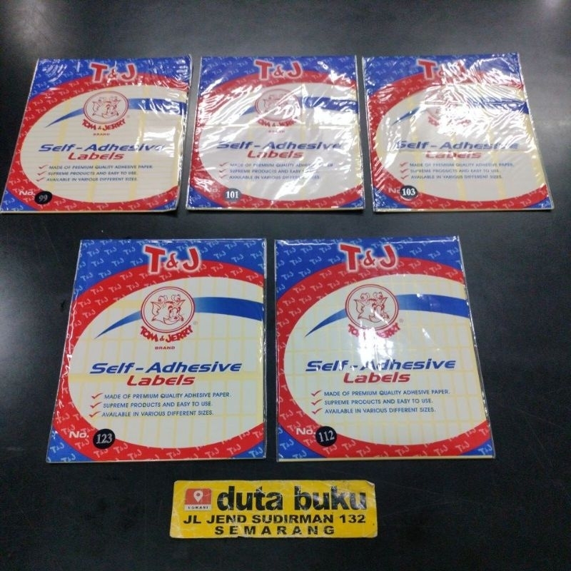 Jual Label t&j 99/101/103/112/123 Label TJ/Label Tom/Stiker Sticker Tom/Self Adhesive TJ ...