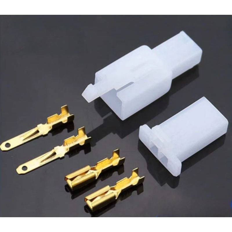 Jual 1 Pasang Socket Soket 2 Pin Kecil Warna PUTIH + Skun 2.8 | Shopee ...