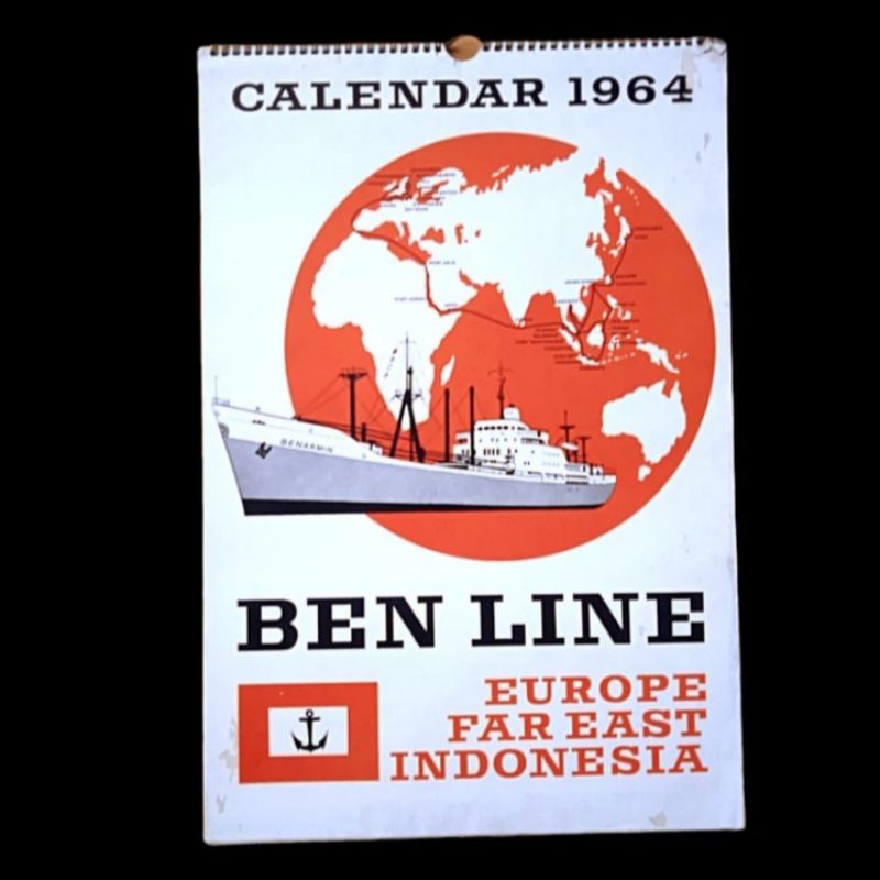 Jual Kalender Lama 1964 Maskapai Kapal Laut Ben Line Europe Far East ...