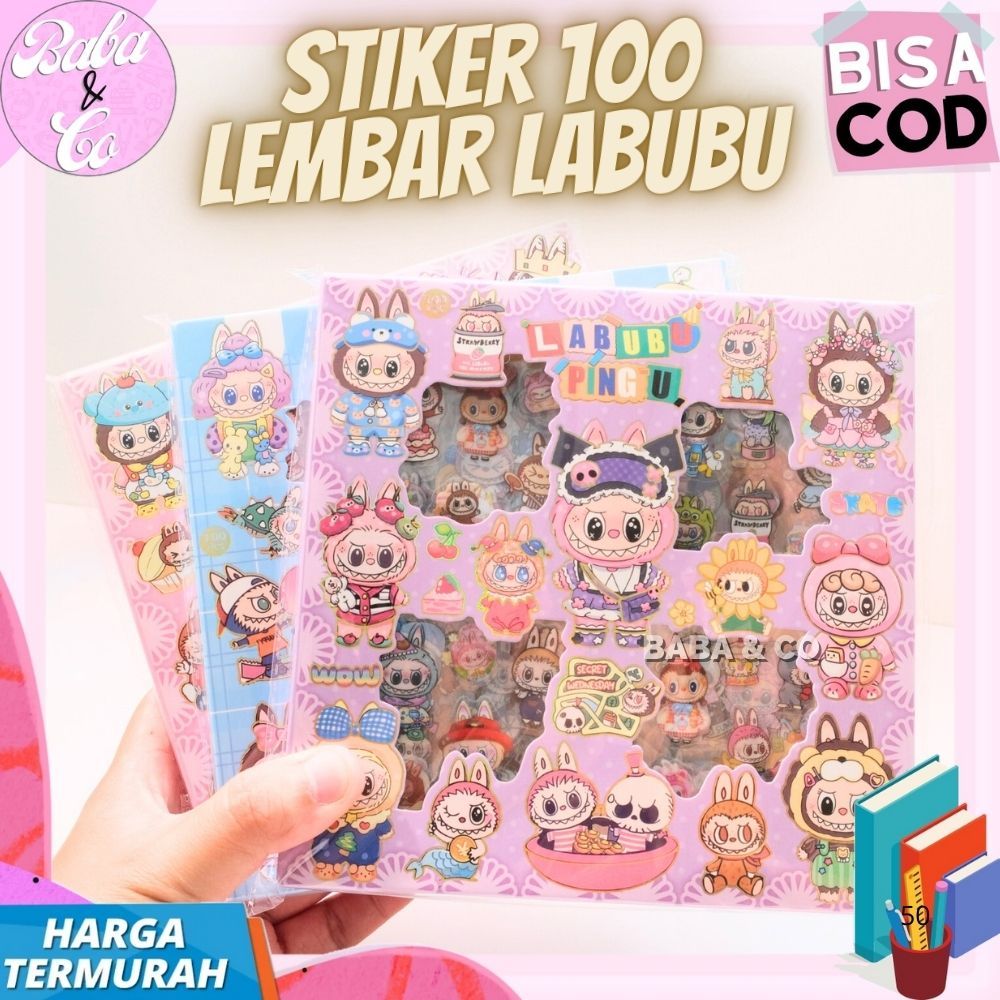Jual STIKER 100 LABUBU LUCU UNIK 1 BOX STIKER LABU LABU ISI 100pcs ...