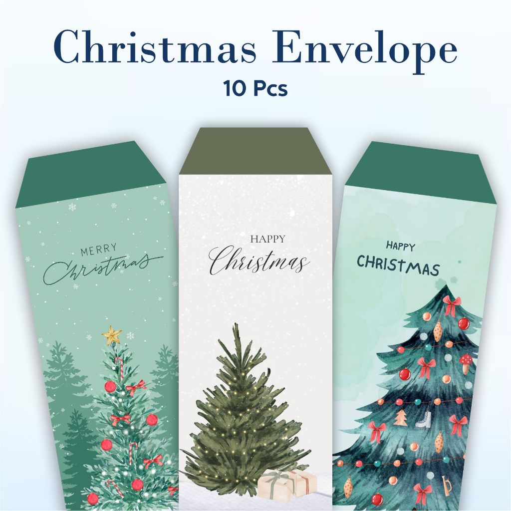 Jual (ISI 12 PCS) Amplop Natal Varian Pohon Natal / Amplop Natal ...