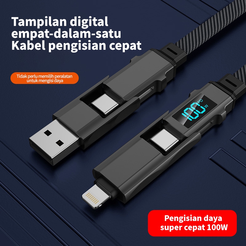 Jual Kabel Data LED Display Charger Super Fast Charging 100W 4 in 1 ...