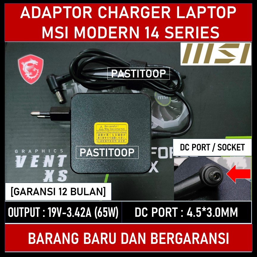Jual Charger Adaptor Laptop MSI Modern 14 B11MOU B5M 9S7 B11SD 65W ...